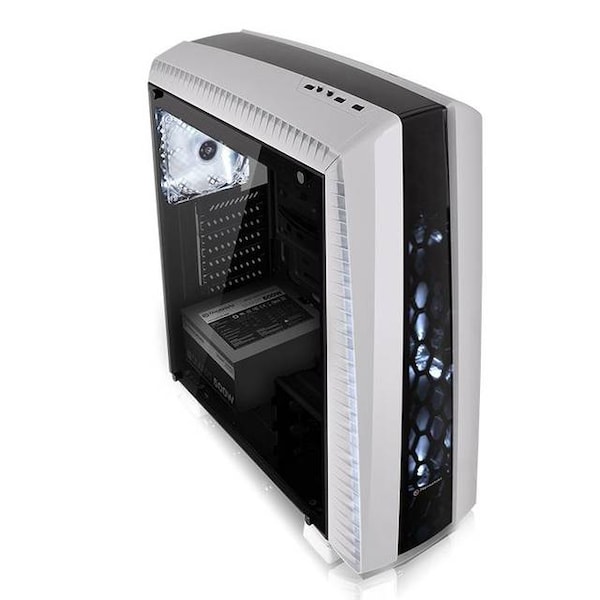 Thermaltake Versa N27 LED Fan Snow Edition NoPowerSupply ATX Mid Tower (White&Blk) CA-1H6-00M6WN ...